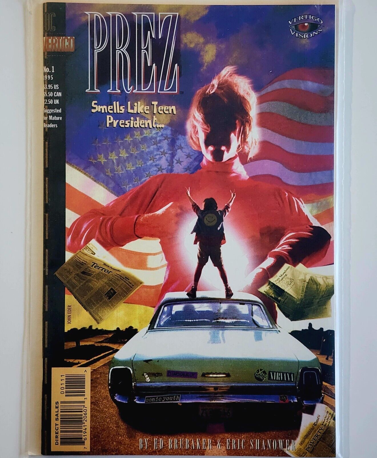 1995 Vertigo Comics Prez #1 Comic Book Vintage Smells Like Teen Spirit ...