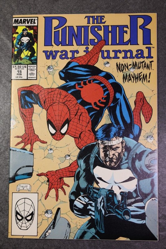 PUNISHER WAR JOURNAL #15 (1990) Vol 1 MARVEL Carl Potts Jim Lee Spider ...