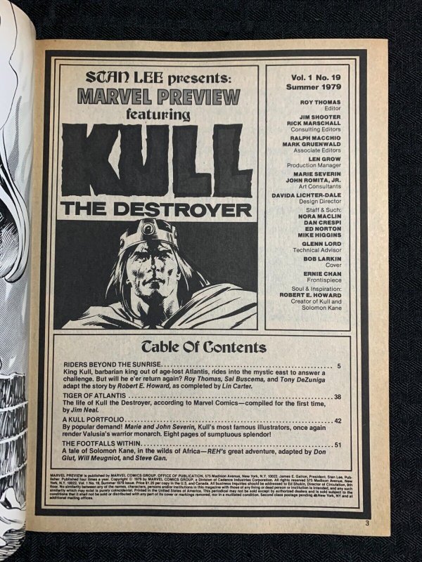 1979 KULL THE DESTROYER Magazine #19 VG 4.0 Sal Buscema & Tony DeZuniga ...