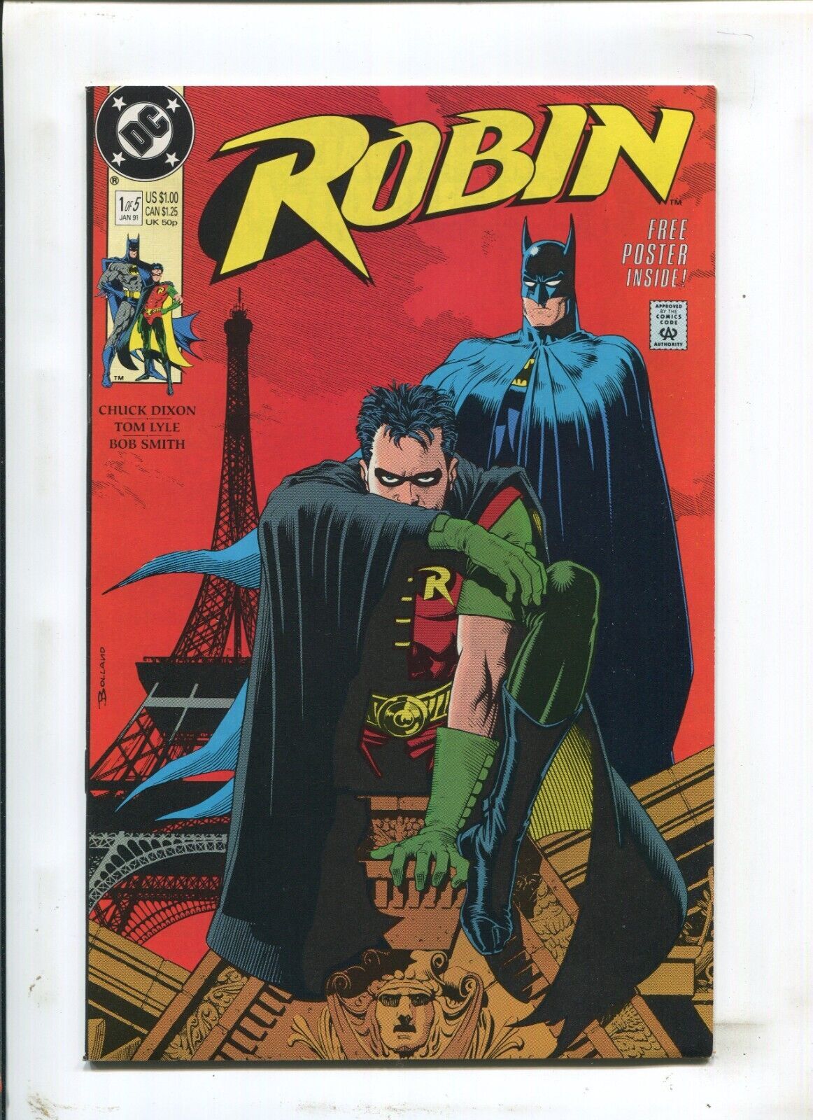 Robin #1 - Signed Chuck Dixon, Writer with COA and Seal (9.2) 1990 ...