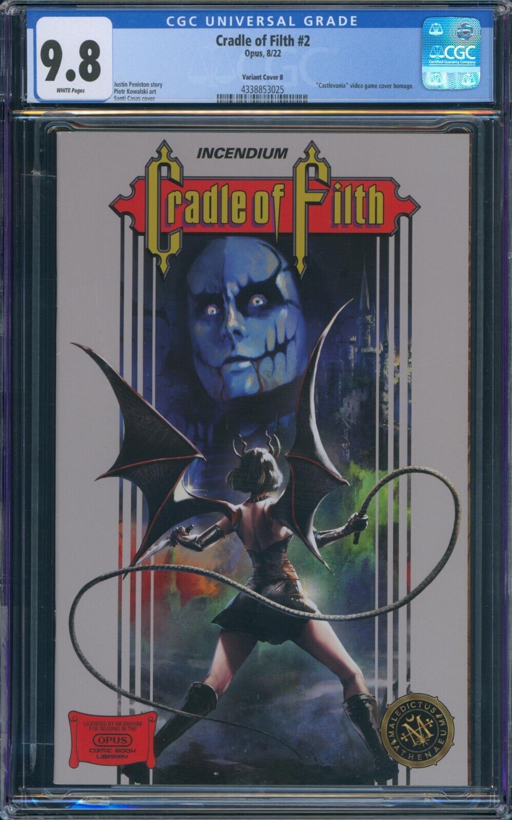 Cradle of Filth #2 CGC 9.8 1:5 Castlevania #1 Nintendo NES Game Homage ...