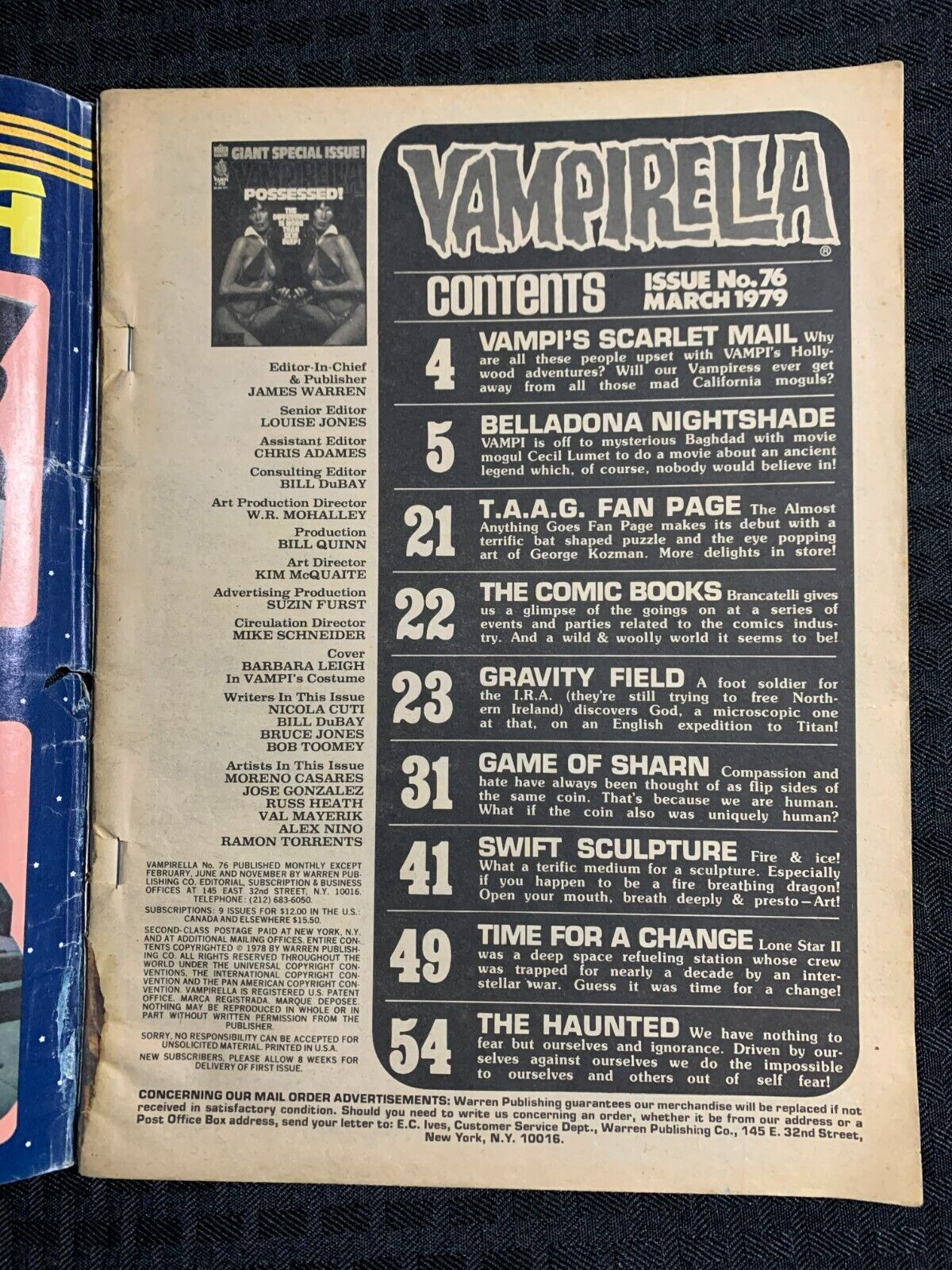 1979 VAMPIRELLA Warren Magazine #76 GD+ 2.5 Barbara Leigh Giant Special ...