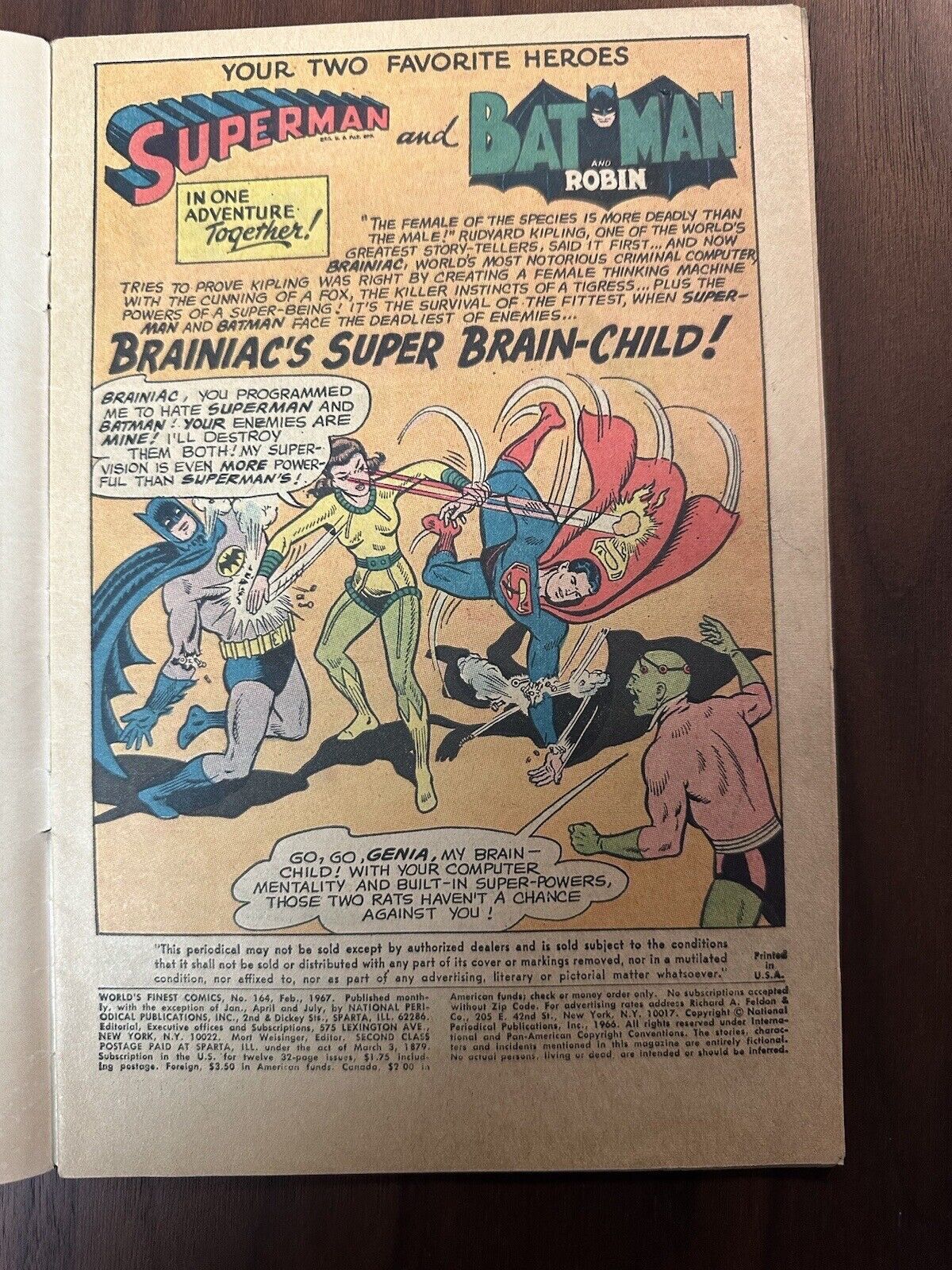 World's Finest #164 VG/FN Starring Superman and Batman (DC 1967 ...