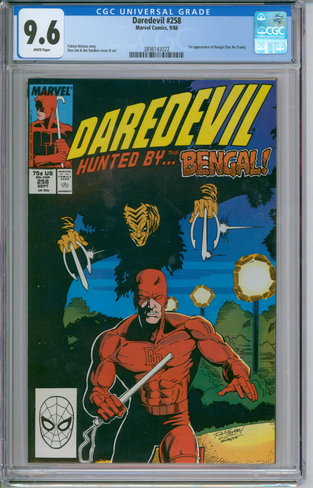 Daredevil #258 CGC 9.6 White Pages First Appearance of Bengal | Comic ...