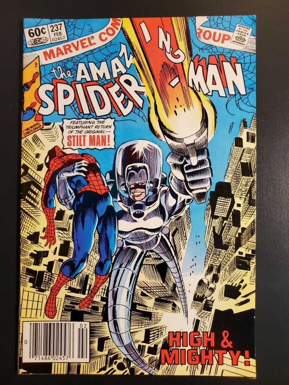 Amazing Spider-Man #237 (1983) NM- 9.2 UPC Newsstand Stilt Man cover ...