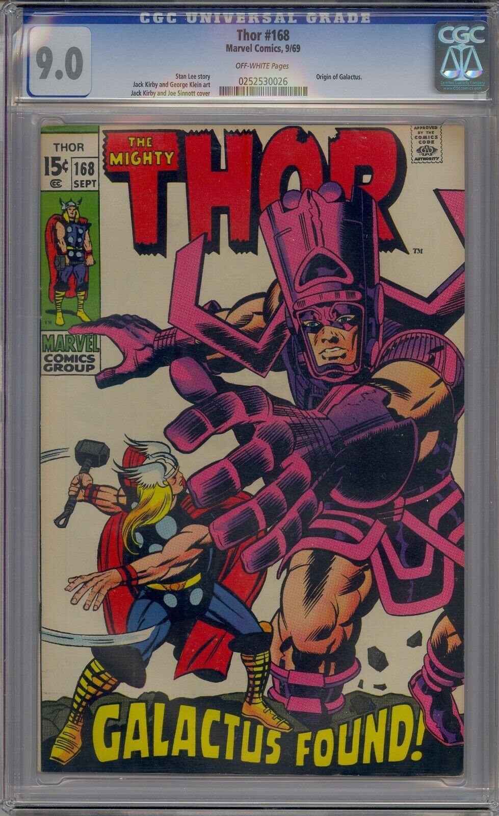 Thor #168 CGC 9.0 Origin of Galactus | Comic Books - Silver Age, Marvel ...