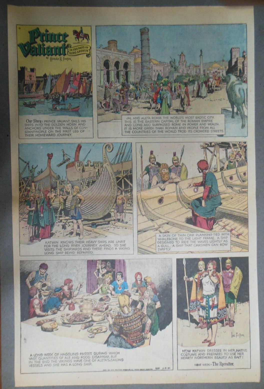Prince Valiant Sunday #935 by Hal Foster from 1/9/1955 Rare Full Page ...