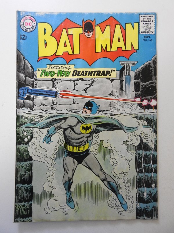Batman #166 (1964) GD Condition moisture damage, rusty staples, mold ...