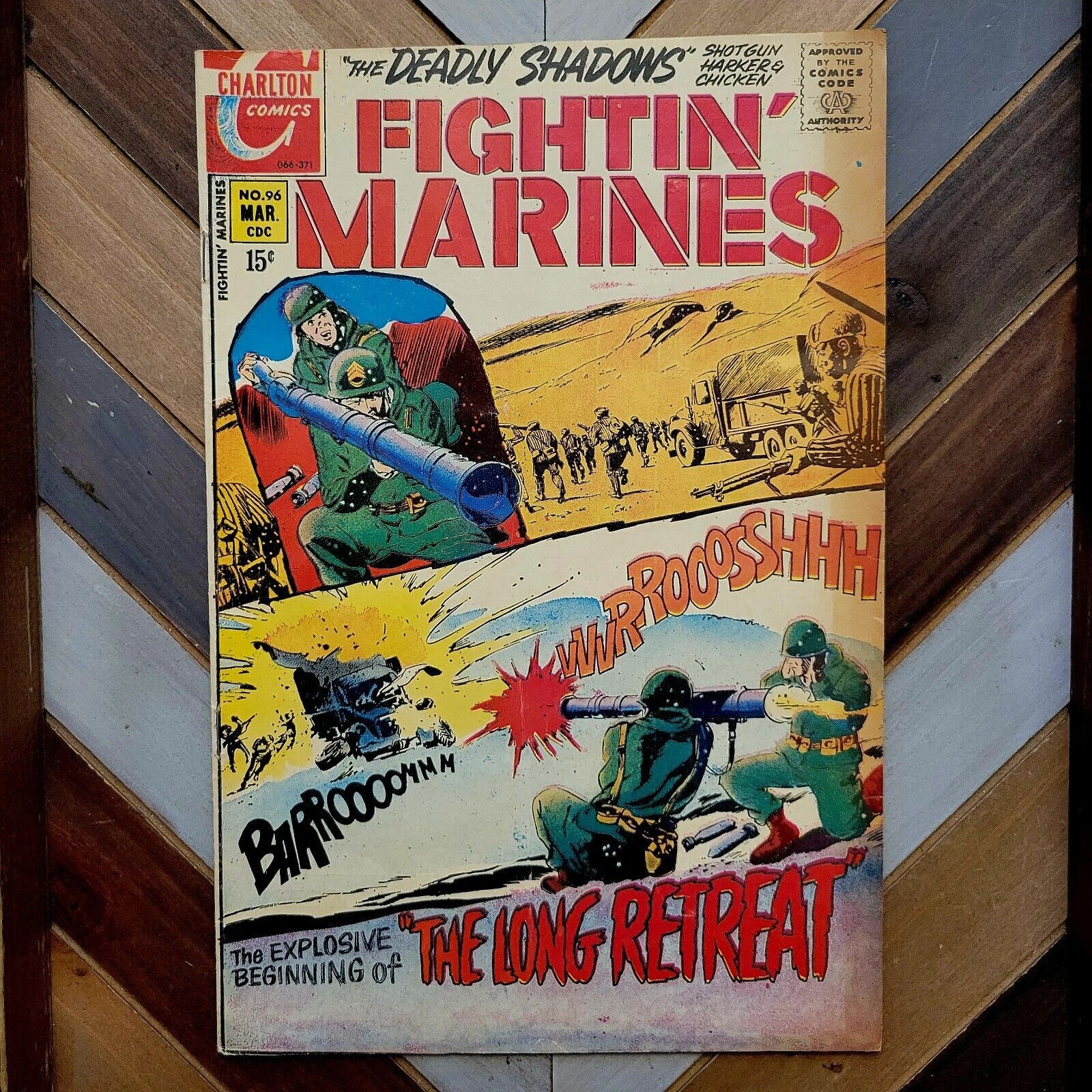 FIGHTIN' MARINES #96 (Charlton 1971) Glanzman Art SHOTGUN HARKER WWII ...