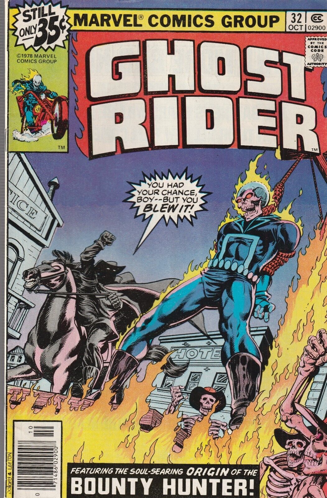 Ghost Rider # 32 Newsstand Cover FN/VF Marvel 1978 Origin Of Bounty ...