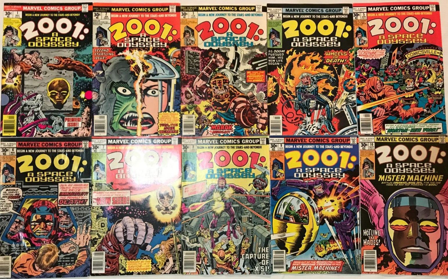 2001 a Space Odyssey#1-10 VF LOT 1976 Marve Bronze AGE Comics | Comic ...