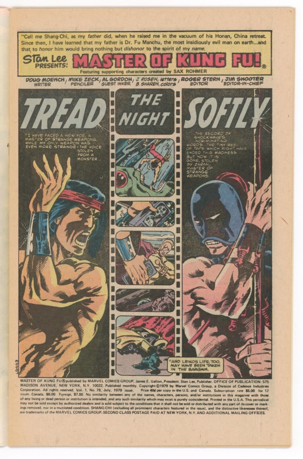 Master of Kung Fu 78 NM 9.2 Bronze Age Marvel 1979 Fu Manchu Shang-Chi ...