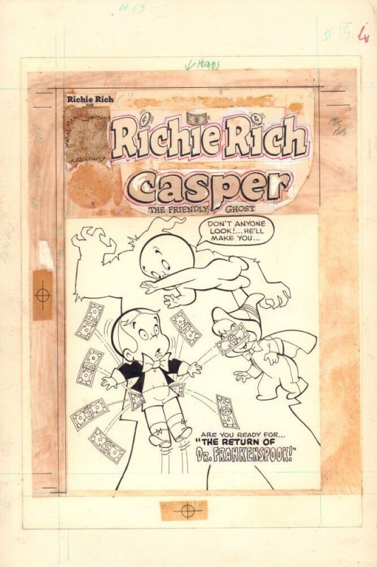 Richie Rich and Casper the Friendly Ghost Unpublished Cover 1970s Warren Kremer | Comic ...