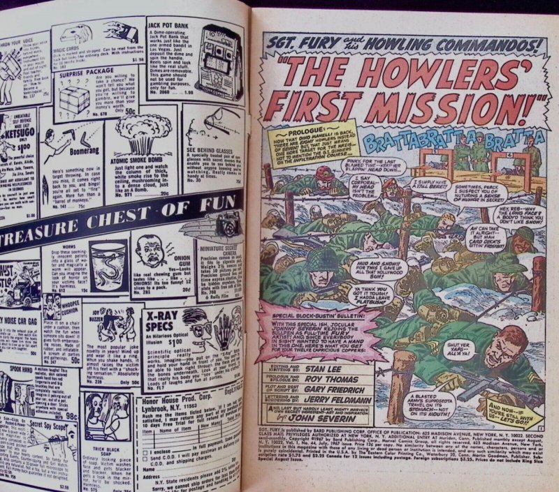 SGT FURY & HIS HOWLING COMMANDOS Comic 44 — First Mission — 1967 Marvel ...