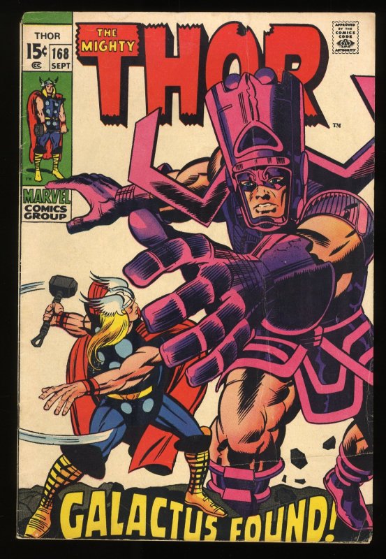 Thor #168 VG+ 4.5 Origin of Galactus! 1st Appearance Thermal Man ...