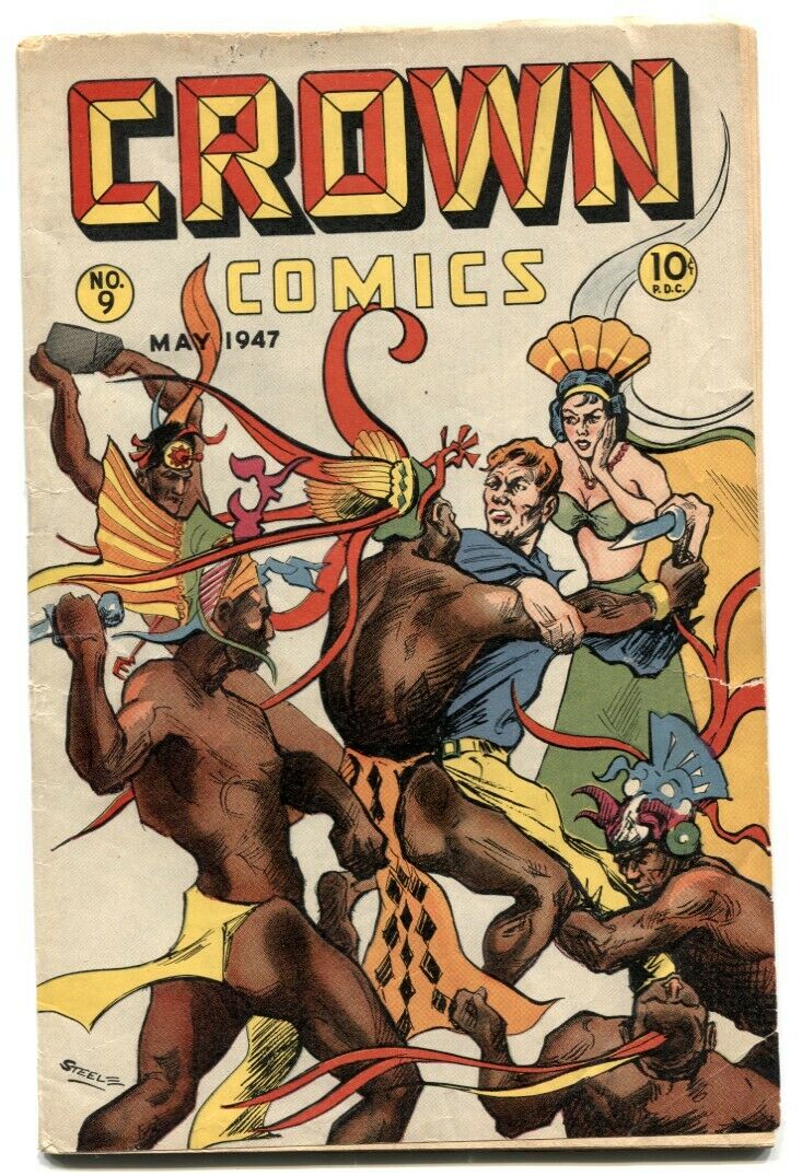 Crown Comics #9 1947- weird butt crack cover- Golden age VG | Comic ...