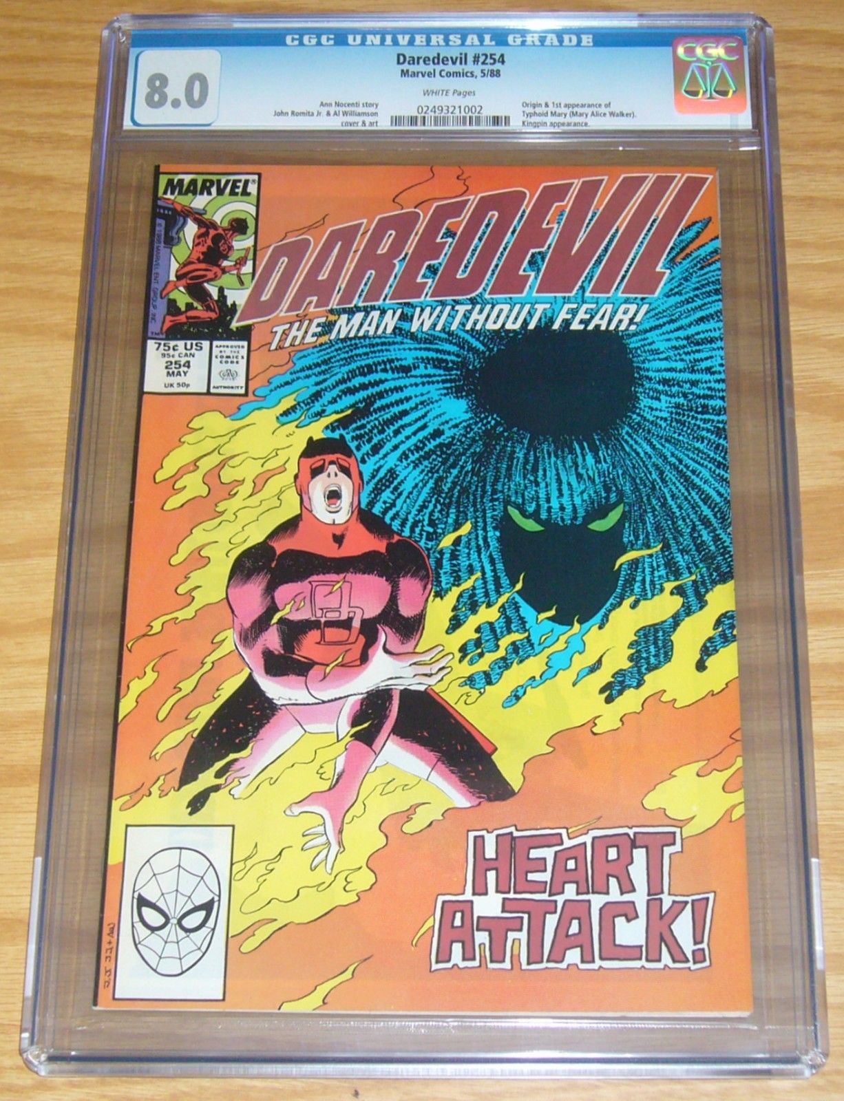 Daredevil #254 CGC 8.0 1st appearance and origin of Typhoid Mary ...