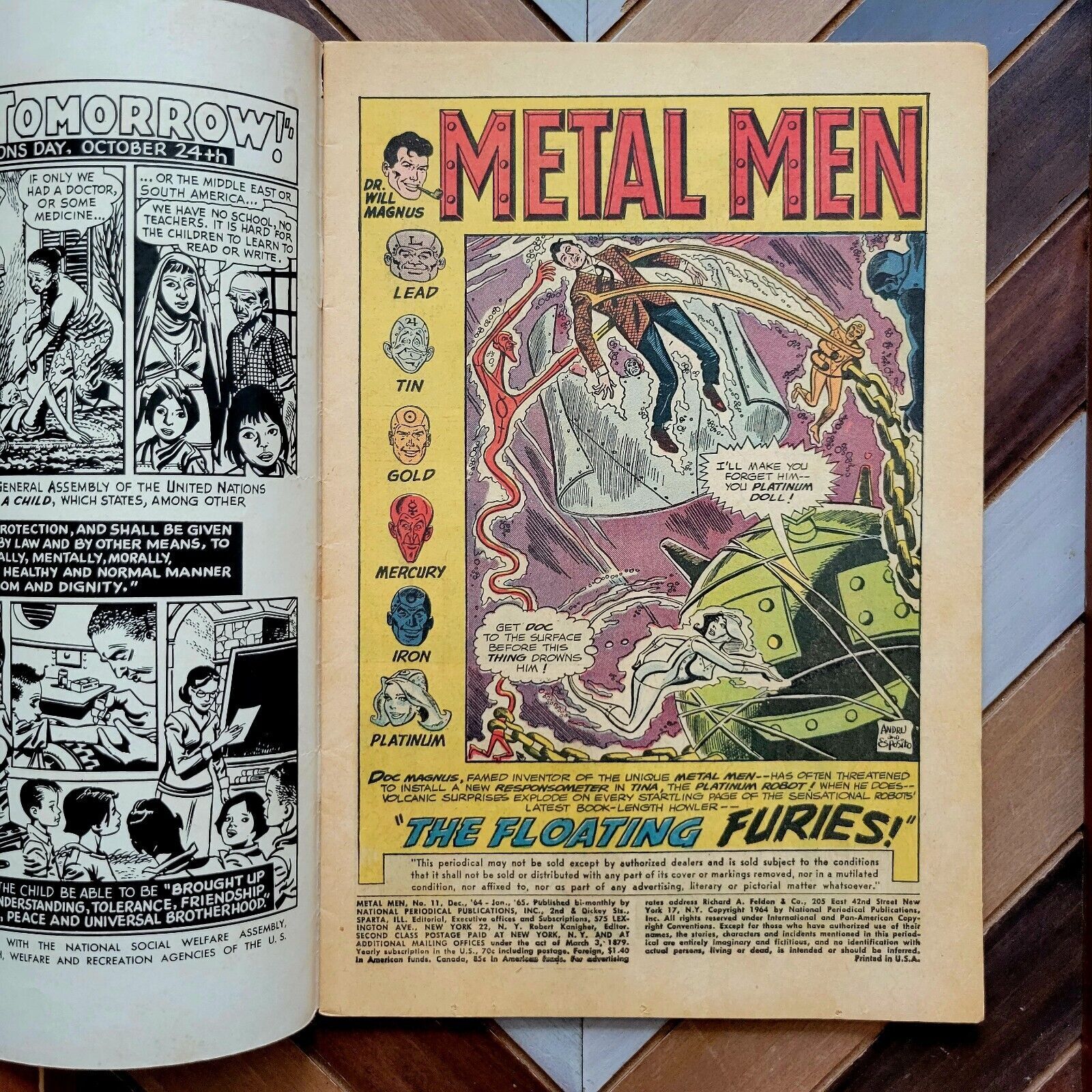 Metal MEN #11 VG (DC 1965) Nice Silver Age "The Floating Furies" Ft DOC ...