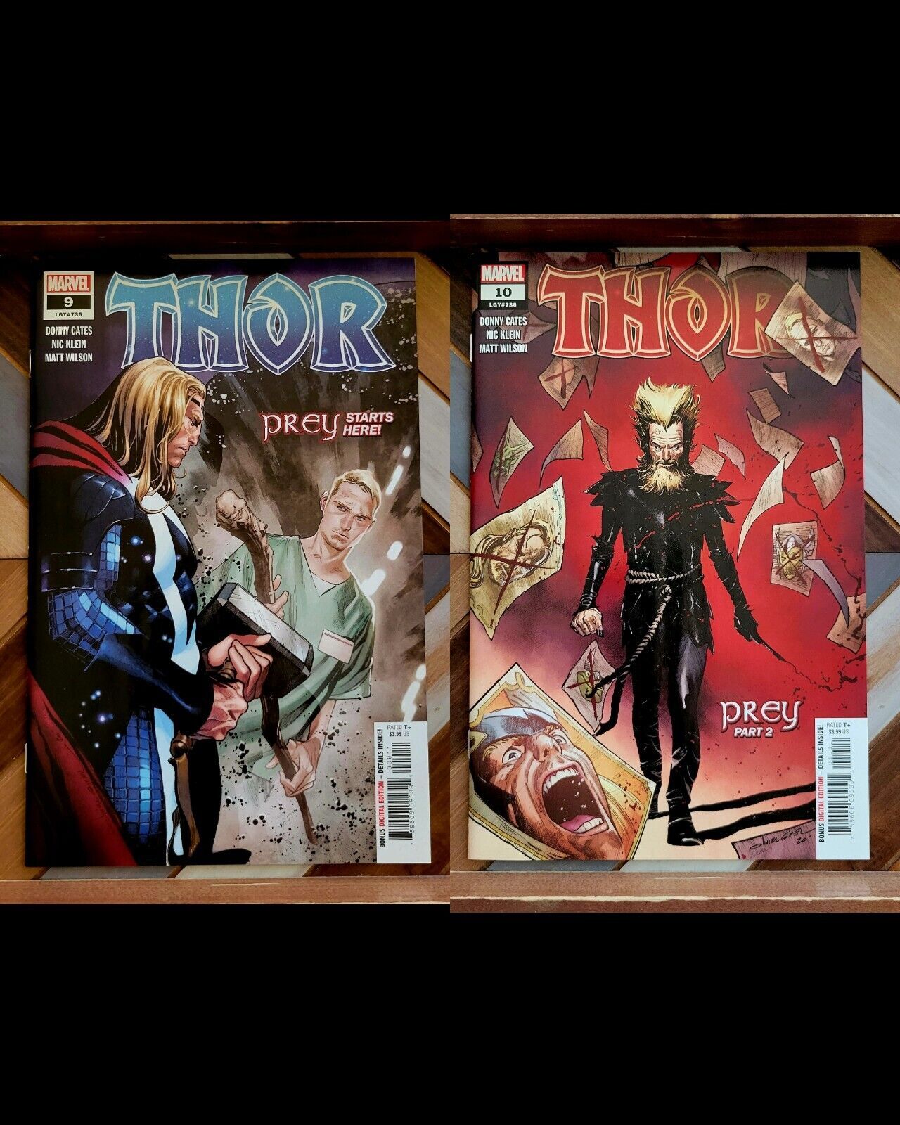 THOR #9-10 Set of 2 (Marvel 2020) Cates, "Prey Pt 1 & 2" Custom Bundle ...