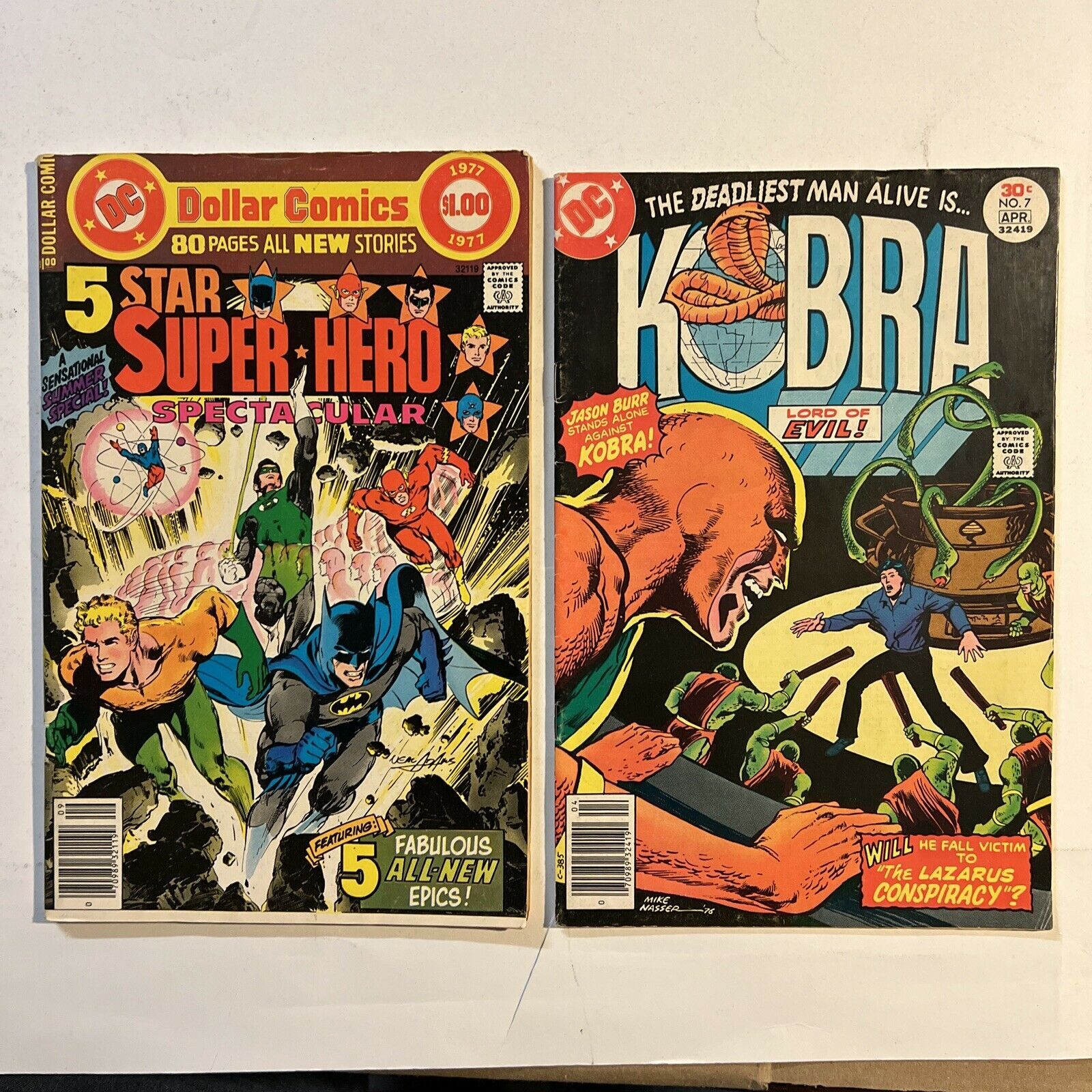 Kobra Set #1-7 (1976) + 5 Star Superhero (1977) Story Completes Kobra ...