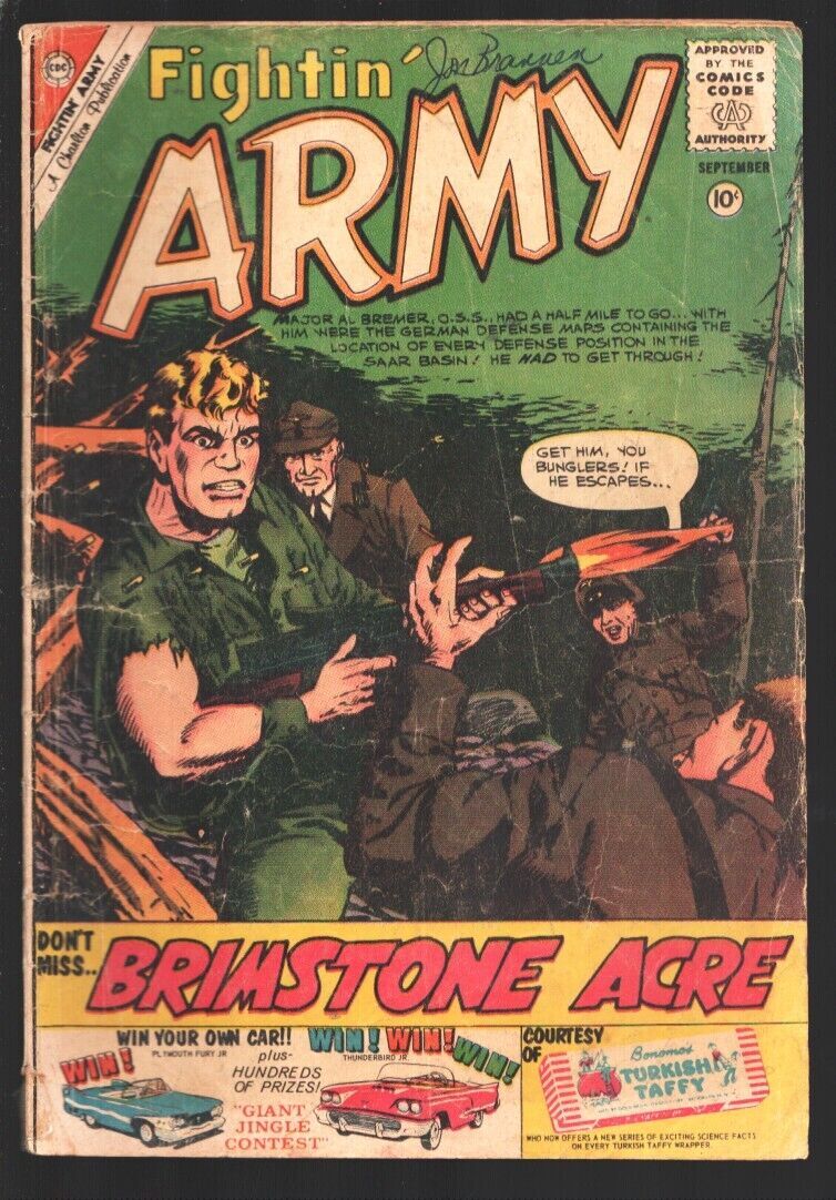 Fightin' Army #37 1961-Charlton-WWII Nazi story-Tiny tape bottom spine ...