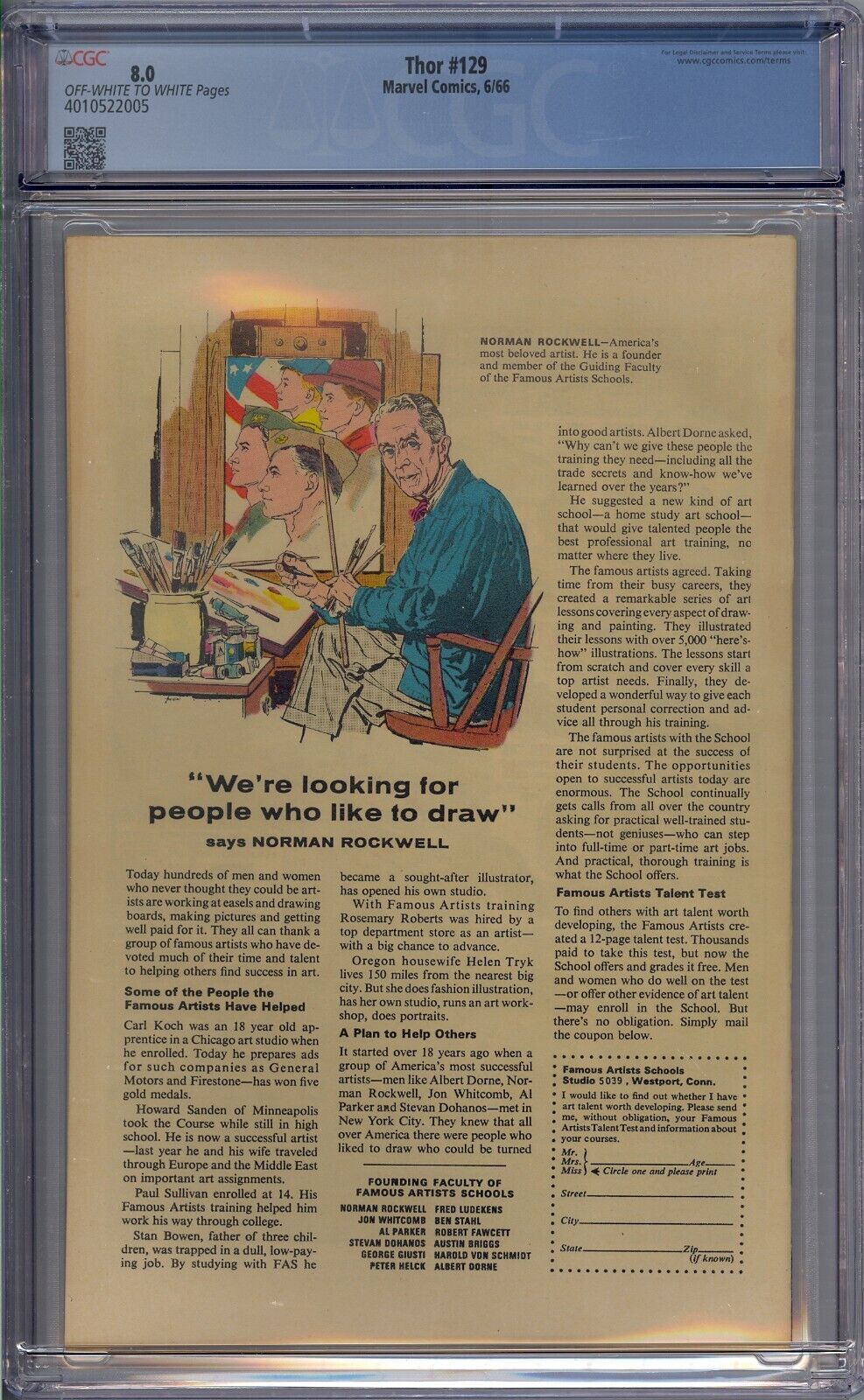 Thor #129 CGC 8.0 1st Ares Hercules Pluto Zeus Jack Kirby | Comic Books ...