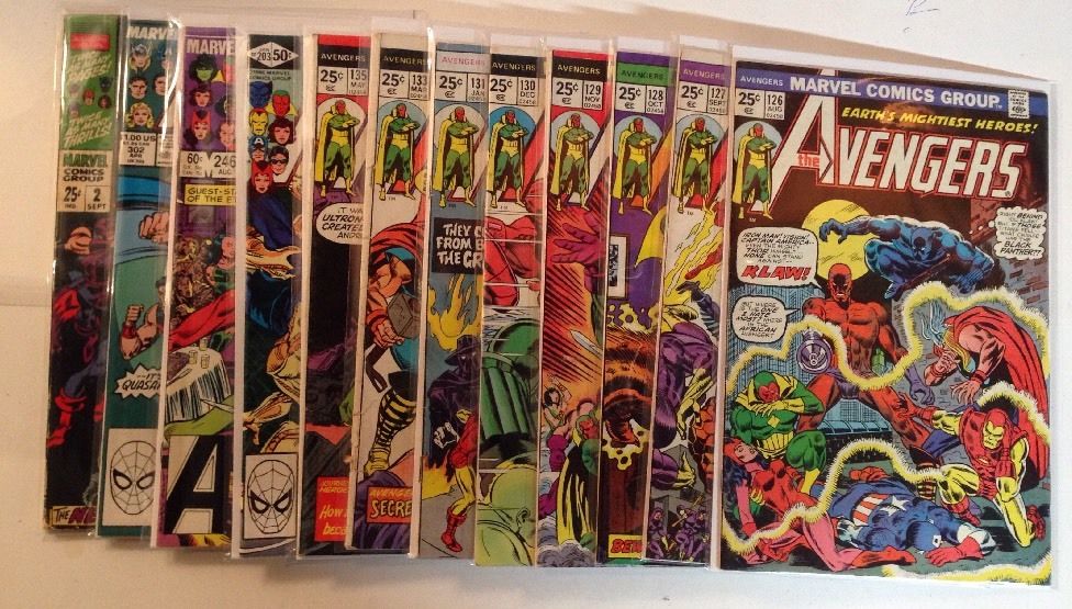 Avengers 126-131 133 135 203 246 302 King Size Annual 2 FN/VF Lot Set ...
