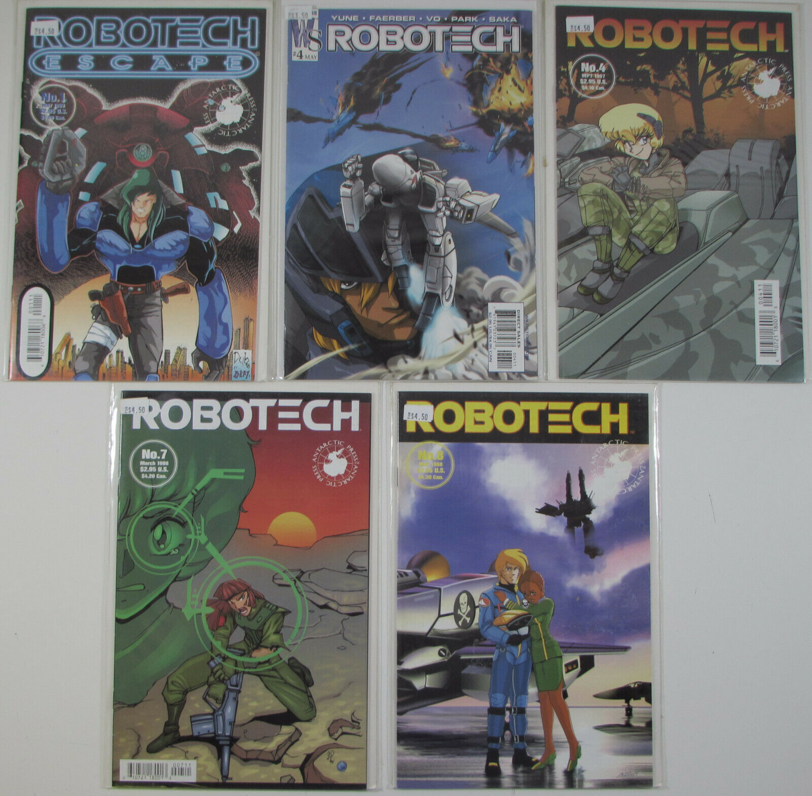 Robotech Lot of 5 #4,7,8, Wildstorm #4, Escape #1 Antarctic Press 1997 ...