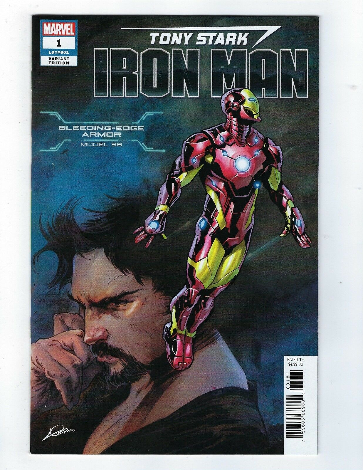 Tony Stark Iron Man # 1 Bleeding Edge Armor Variant Cover Marvel NM ...