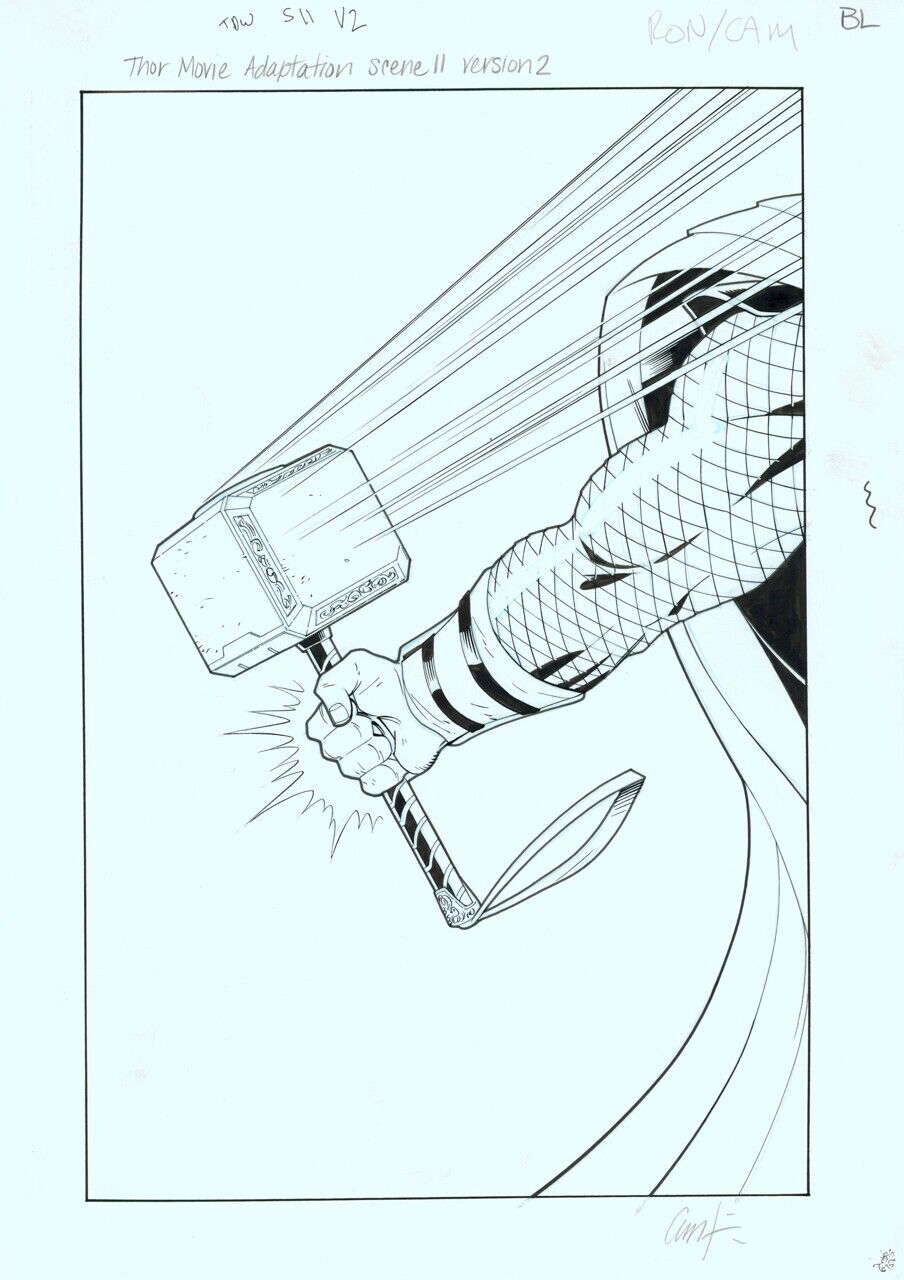 Ron Lim Cam Smith Blue Lines Original Art Thor Dark World ~ Mjölnir ...