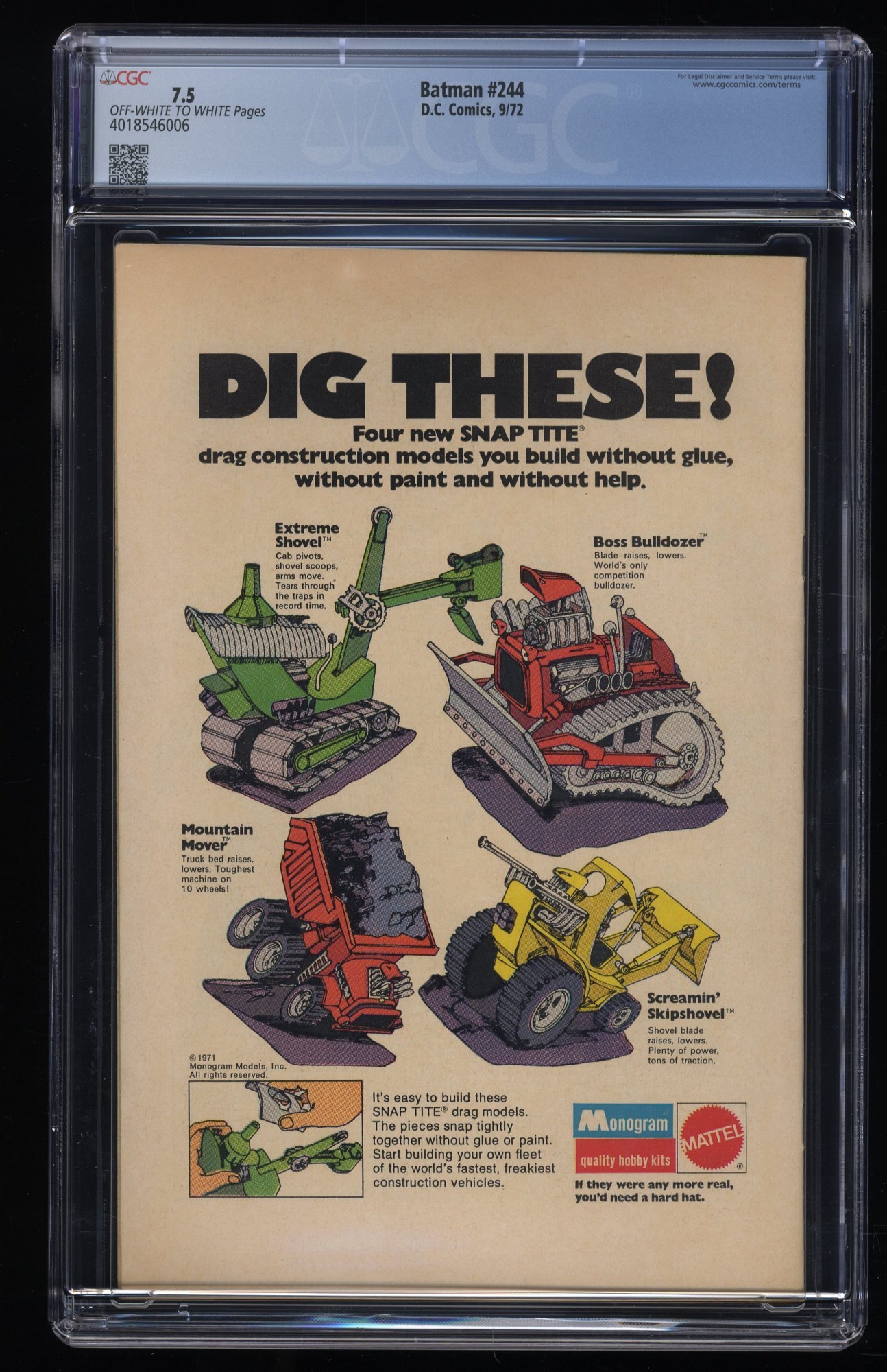 Batman #244 CGC VF- 7.5 Classic Neal Adams Rha's Al Ghul Cover! | Comic ...