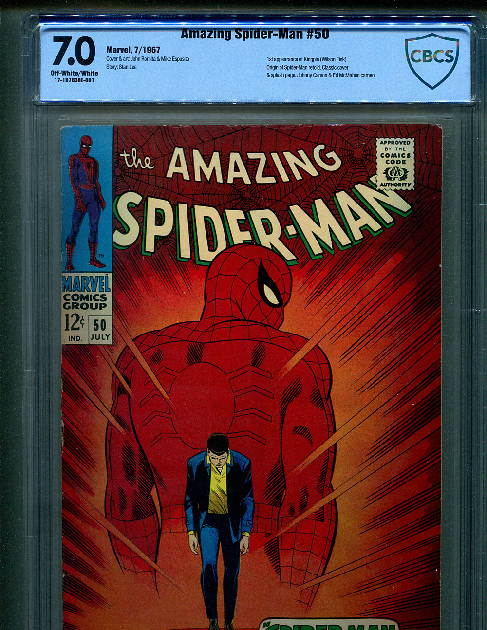 Amazing Spiderman #50 / CBCS 7.0 FN/VFN / 1st Appearance King Pin / Apr ...
