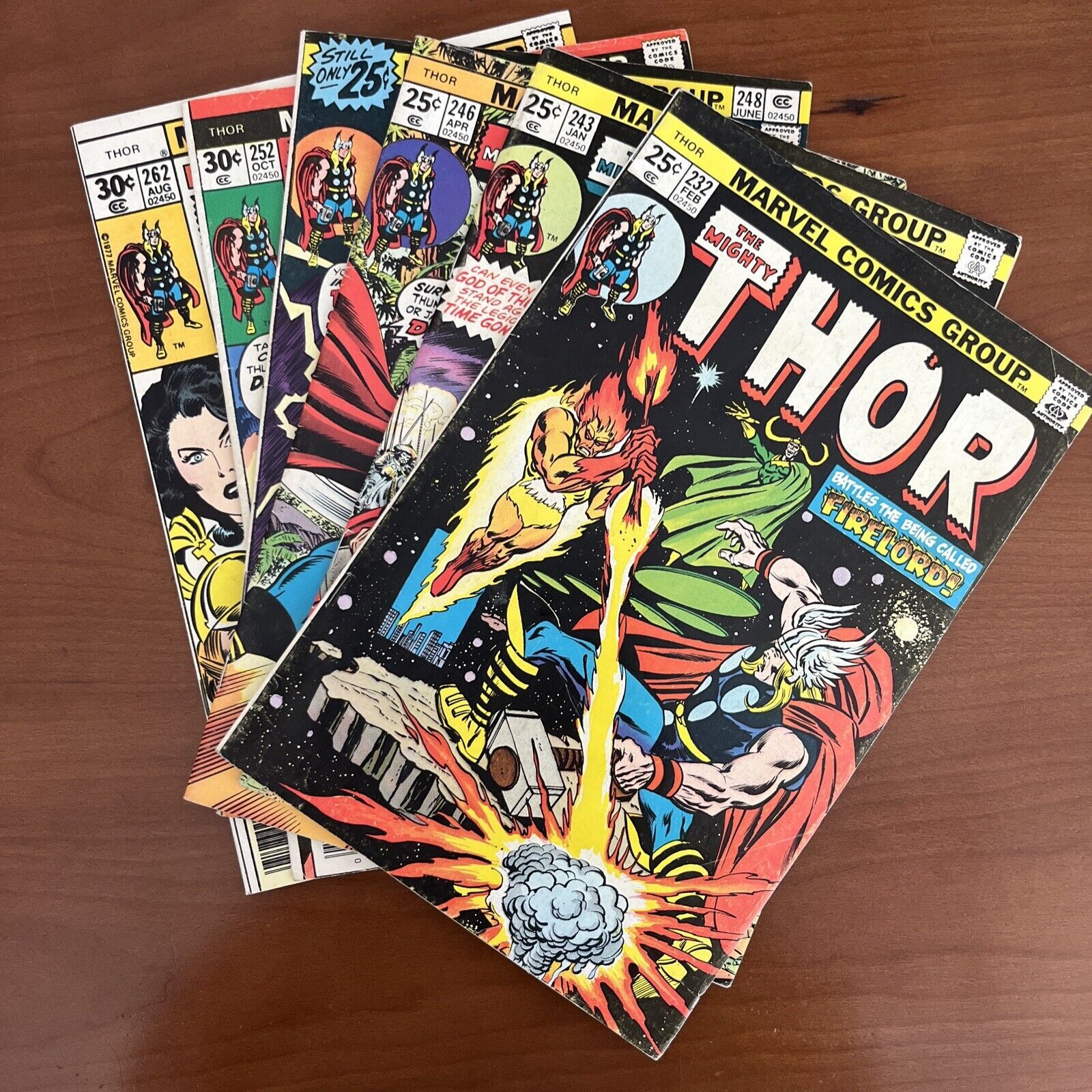 The Mighty Thor Lot Of 6. #232, 243, 246, 248, 252, 262. All mid grade ...