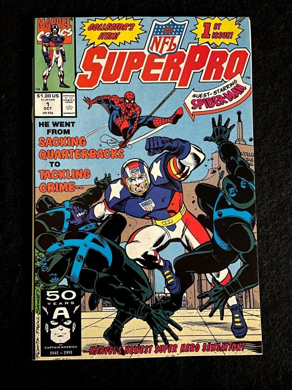 NFL SuperPro #1 1991 - Appearance of Spider-Man - HIGH GRADE | Comic ...