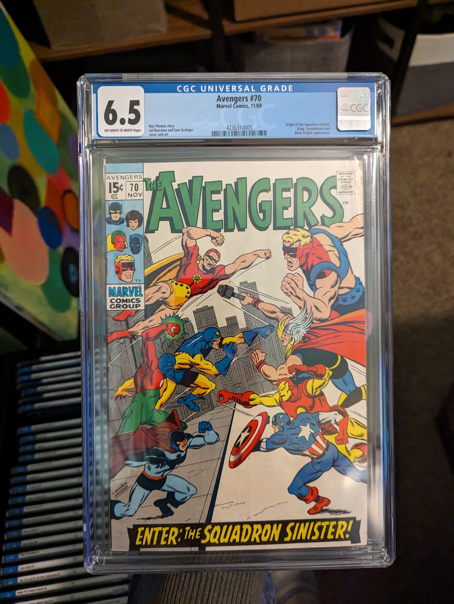 The Avengers #70 Marvel Comics 1969 1st Squadron Sinister Kang CGC 6.5 ...
