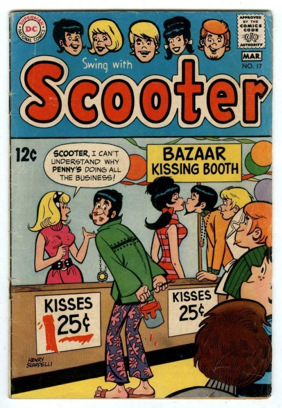 Swing with Scooter #17 DC March 1969 Mod Teen Humor Kissing Booth ...