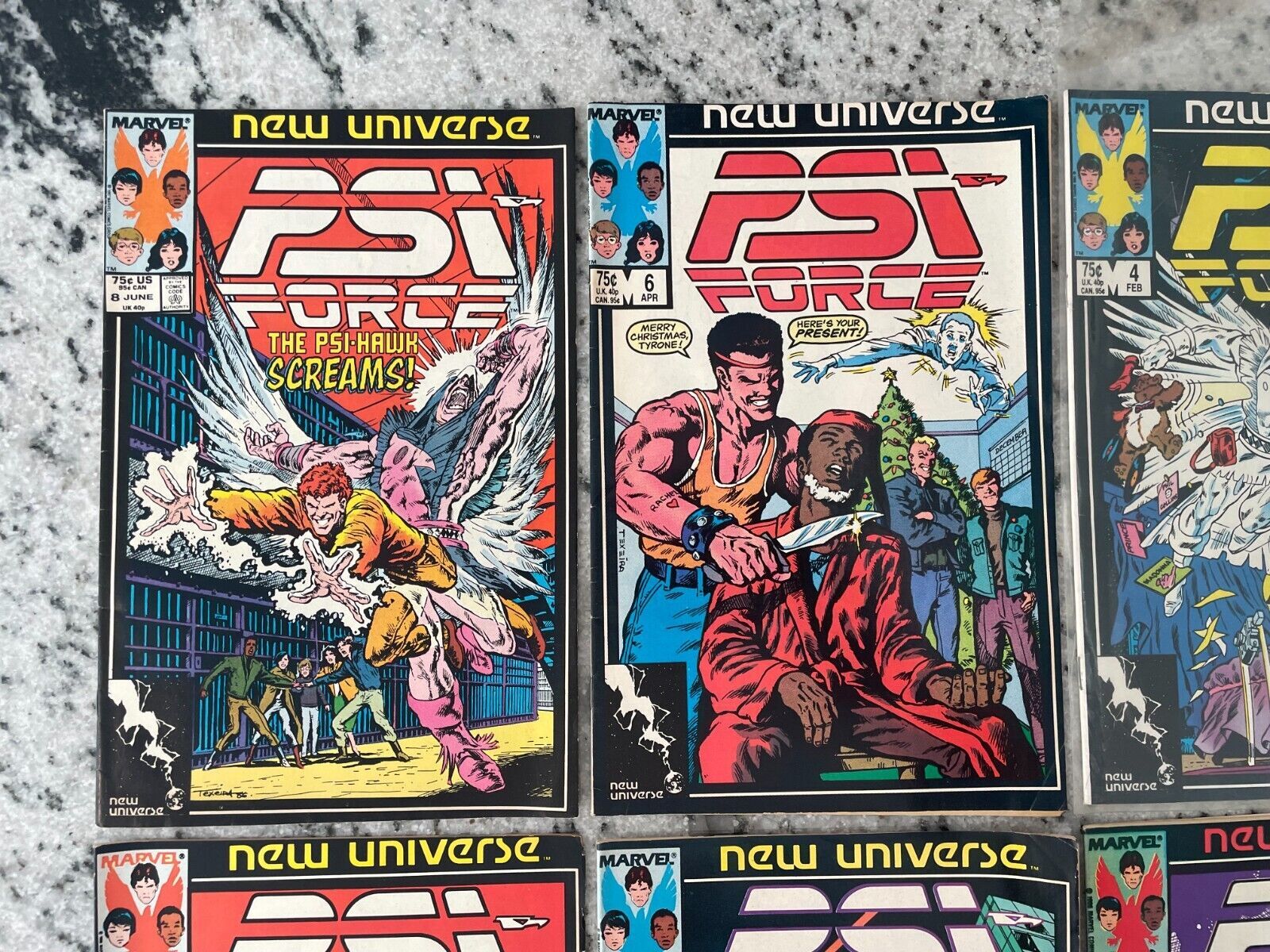 6 Psi-Force Marvel New Universe Comic Books # 1 2 3 4 6 8 Shooter Verse ...