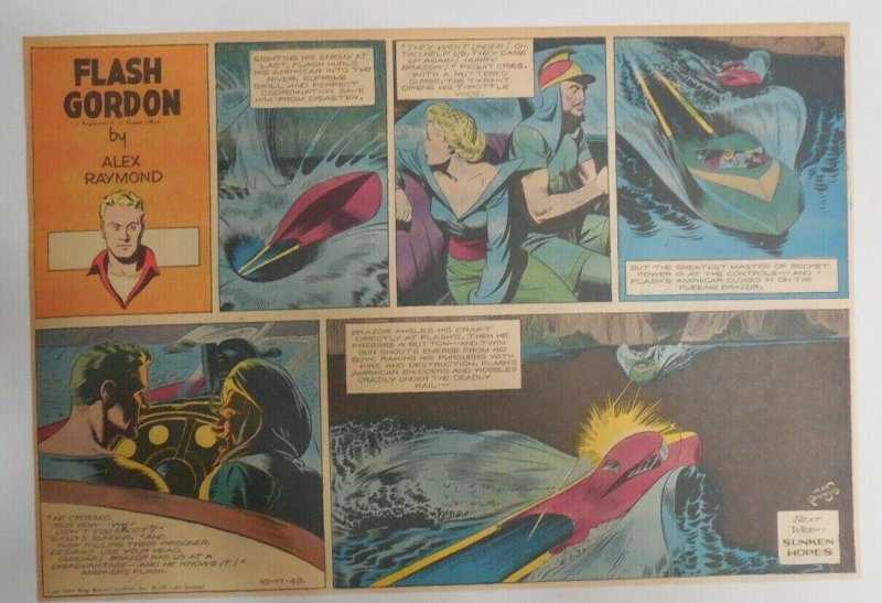 Flash Gordon Sunday by Alex Raymond from 10/17/1943 Half Page Size ...