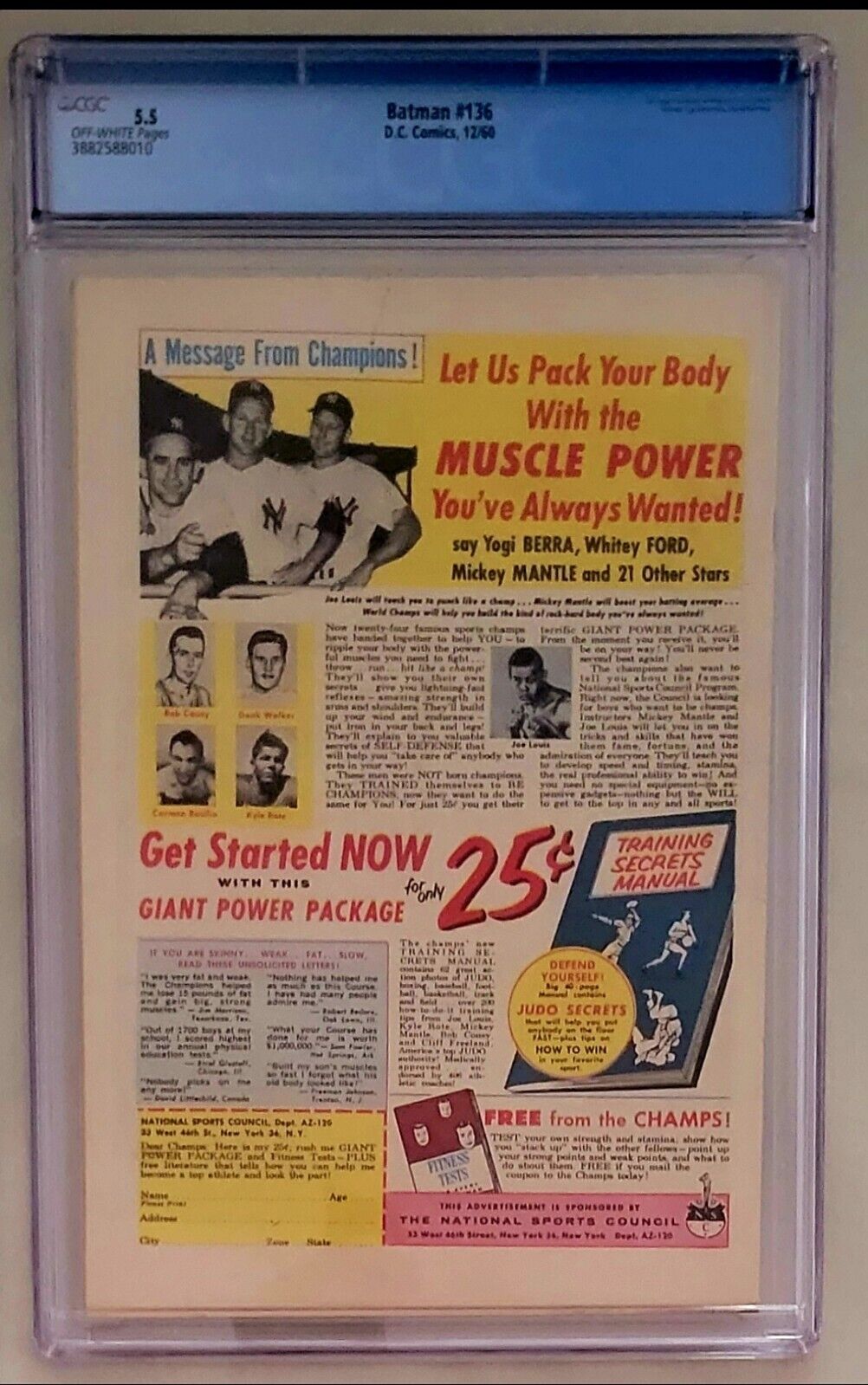 BATMAN #136 CGC 5.5 (DC 1960) Early JOKER in the SKY SLED + BAT MITE ...