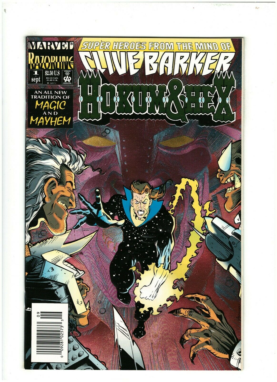Hokum & Hex #1 NM- 9.2 Newsstand Marvel Comics Clive Barker 1993 ...