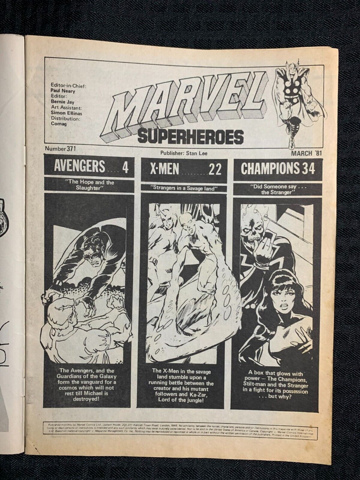 1981 March MARVEL SUPERHEROES UK Magazine #371 VG+ 4.5 John Byrne ...