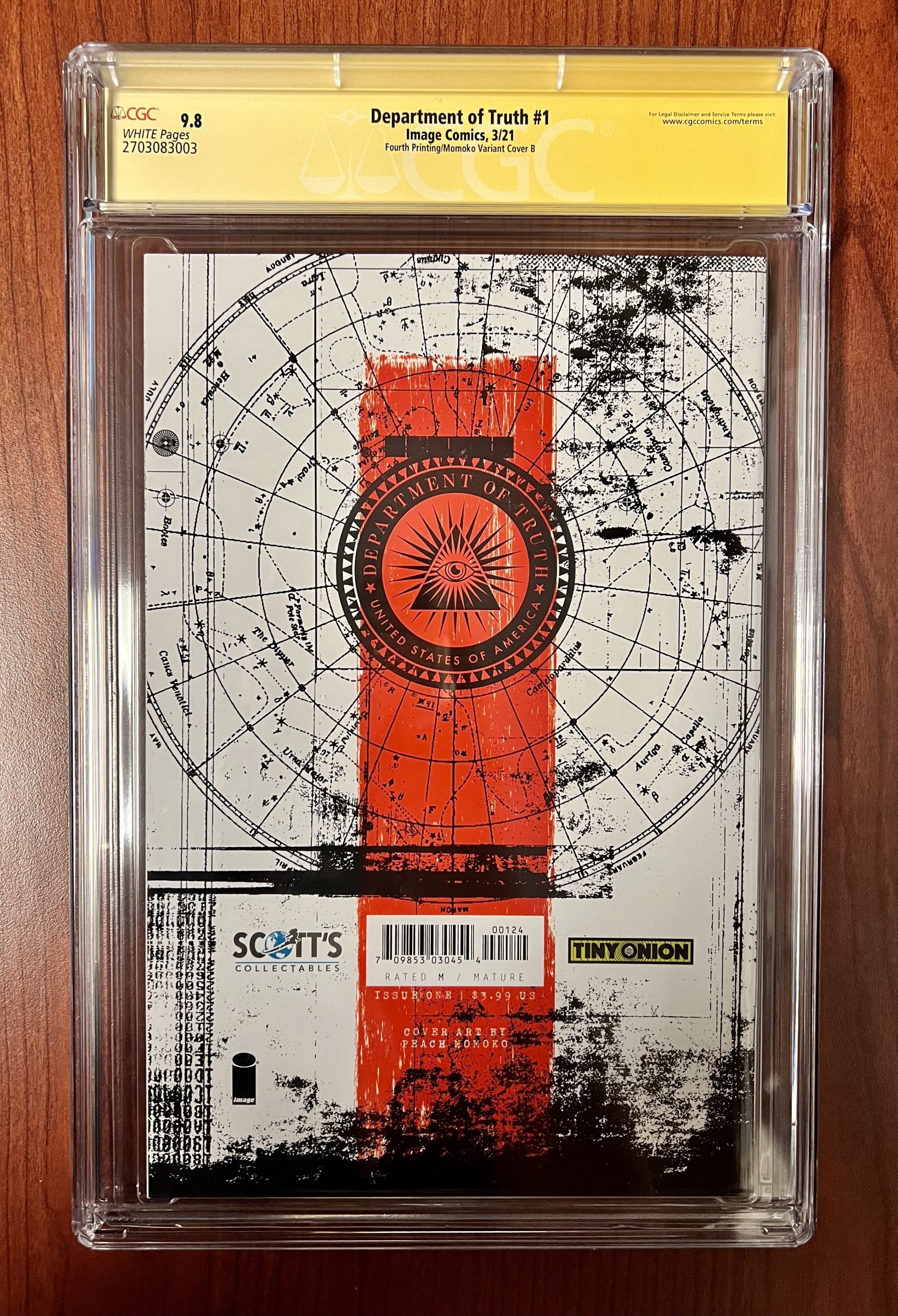 Department of Truth #1 (2021) CGC SS 9.8 Fourth Print Momoko B Signed ...