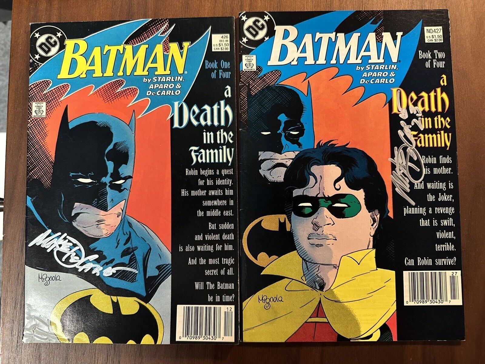 Batman #426-429 Signed Mike DeCarlo. A Death In The Family Full Set ...