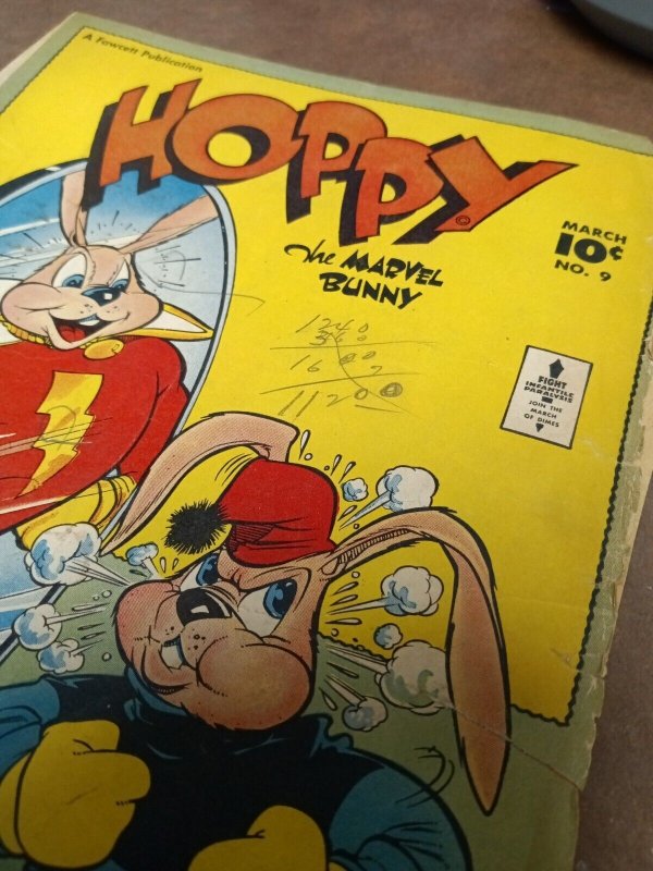 shazam hoppy the marvel bunny #9 fawcett comic 1947 golden age ...