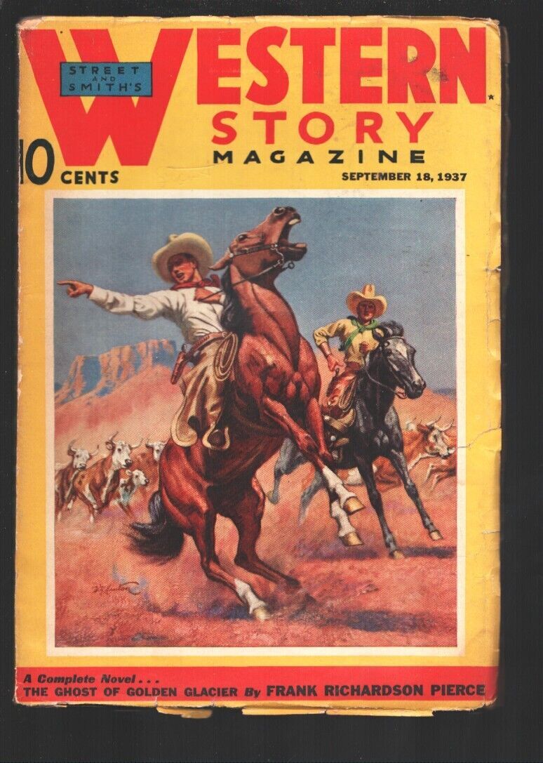 Western Story 9/18/1937-Walter H. Hinton cover art-Pulp thrills by ...