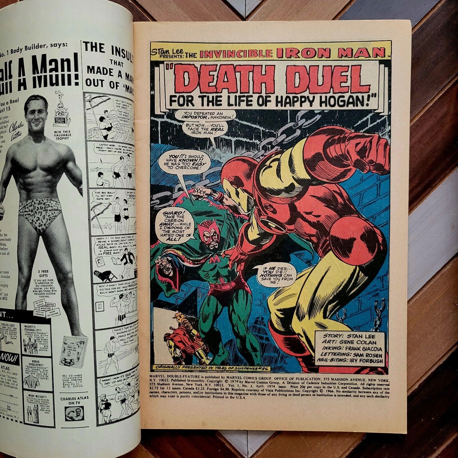 Marvel Double Feature #3 FN/VF (Marvel 1974) CAPTAIN AMERICA, IRON MAN ...