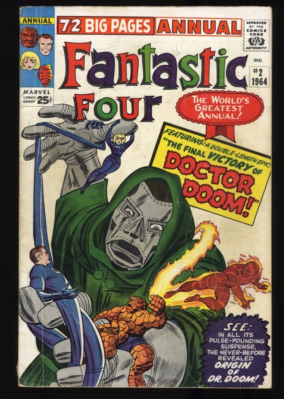 Fantastic Four Annual #2 VG 4.0 Origin of Doctor Doom! Kirby/Stone ...