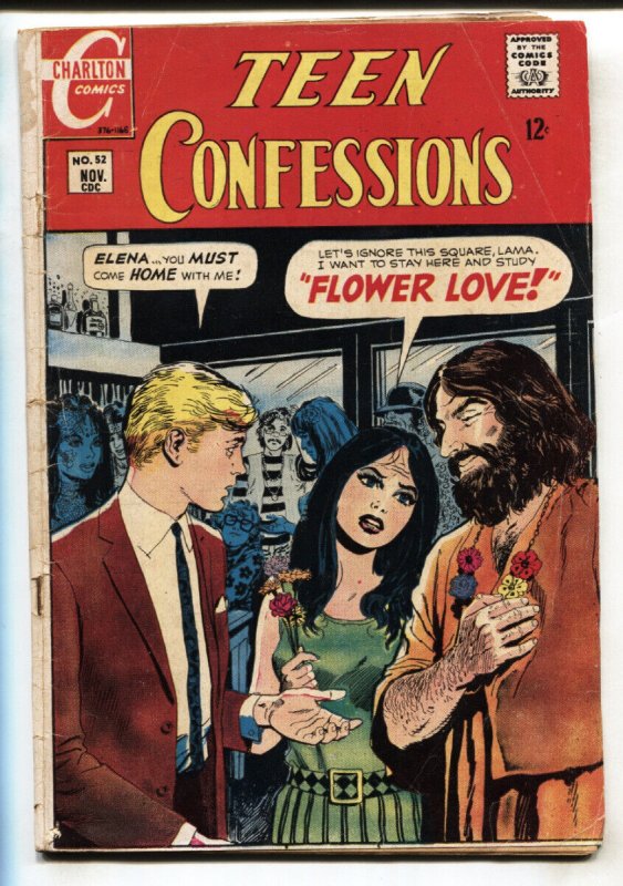 Teen Confessions #52--1968--Charlton--"Flower Love"--hippie cover ...