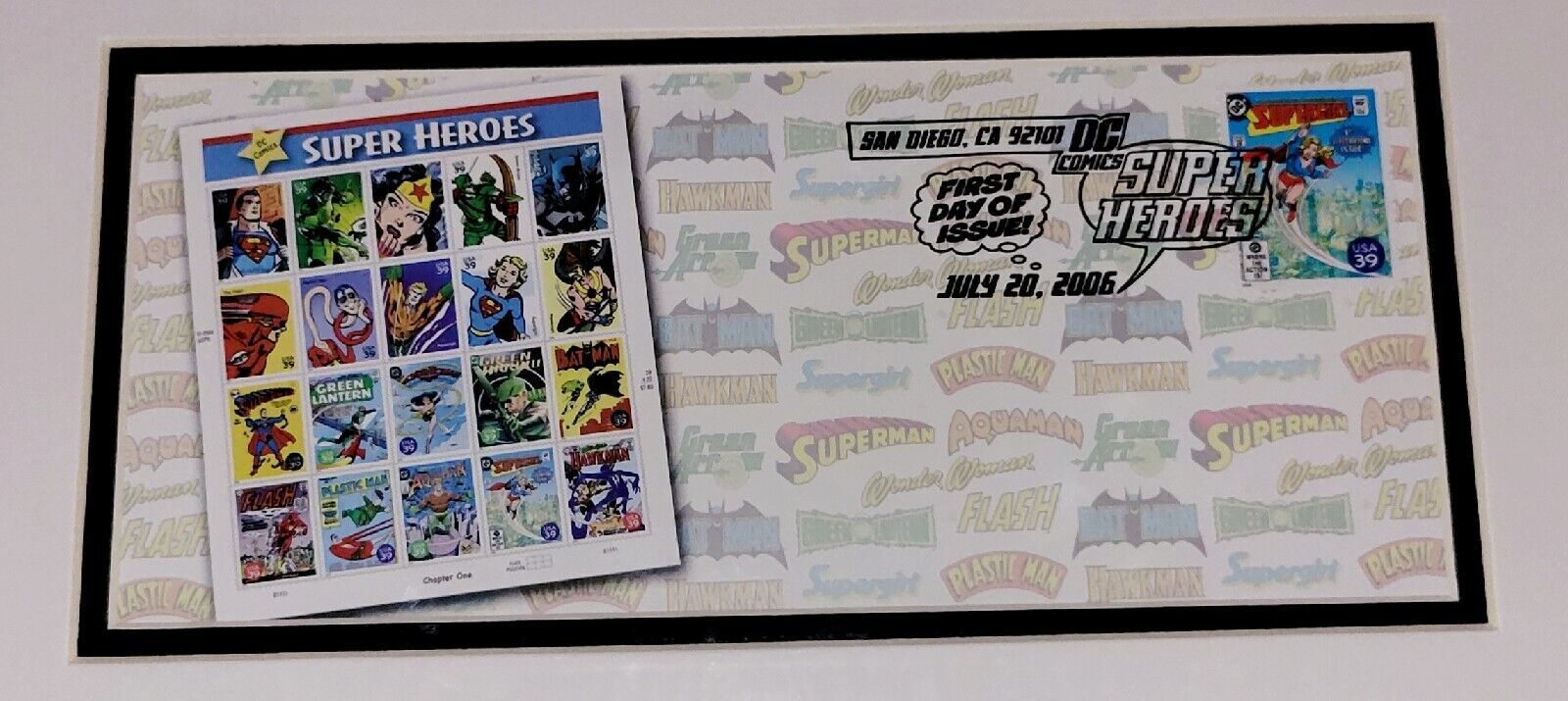 12×16 SUPERGIRL DC 2006 Comic Con Stamp Art USPS/SDCC 1st DAY Art ...