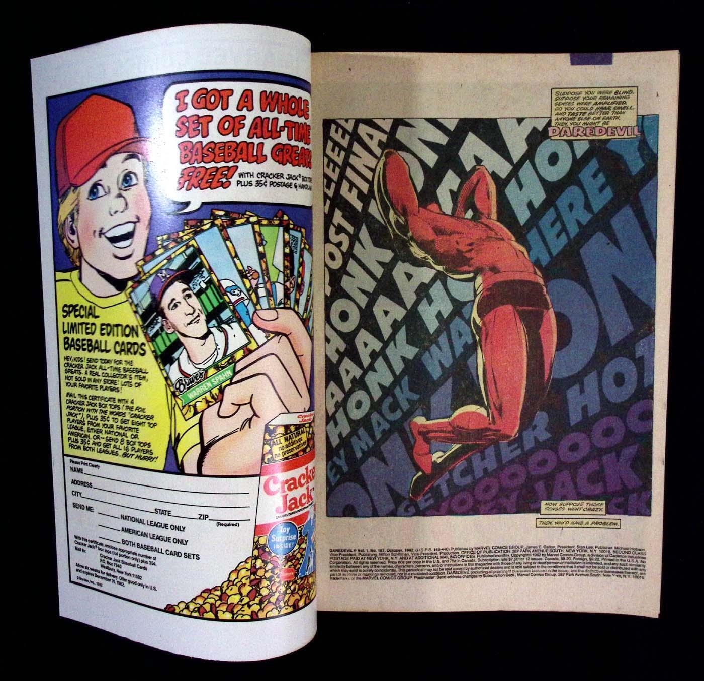 DAREDEVIL #187 Oct 1982 Black Widow Classic Frank Miller white Cover ...